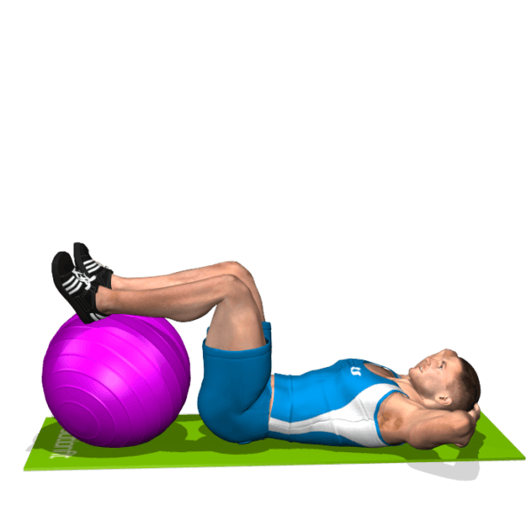 Crunch gambe su fitball: vedi l'esecuzione | evolutionfit