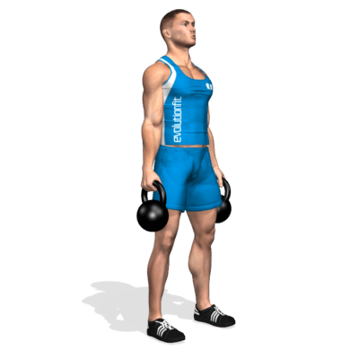 Stacchi 2 kettlebell: vedi l'esecuzione | evolutionfit