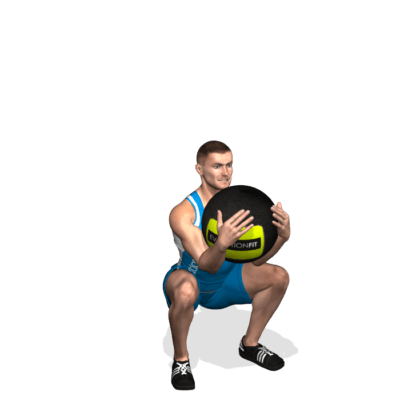 Goblet squat wallball: vedi l'esecuzione | evolutionfit