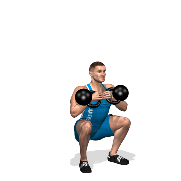 Squat 2 kettlebell: vedi l'esecuzione | evolutionfit