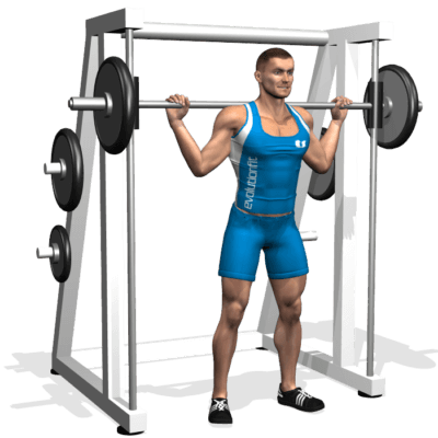 Squat al multipower: vedi l'esecuzione | evolutionfit